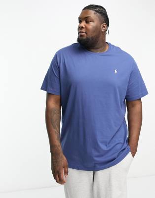 Polo Ralph Lauren Big & Tall icon logo t-shirt custom fit in dark blue ...
