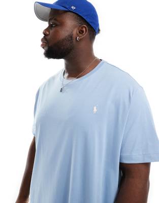 Polo Ralph Lauren Big & Tall icon logo t-shirt in light blue | ASOS
