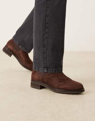 Polo Ralph Lauren Bryson chelsea suede boots in dark brown | ASOS