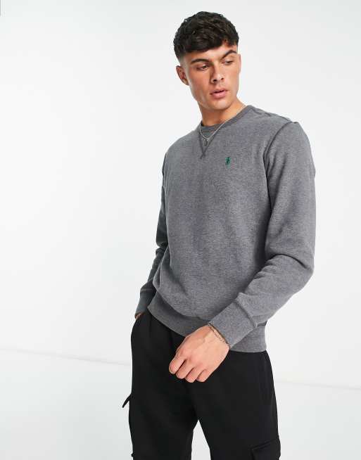Polo Ralph Lauren icon logo fleece sweatshirt in dark grey marl | ASOS