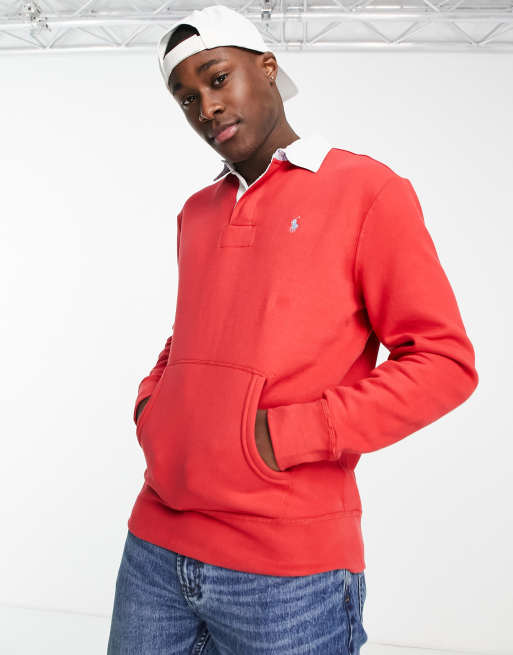 Polo Ralph Lauren icon logo rugby sweatshirt in red | ASOS