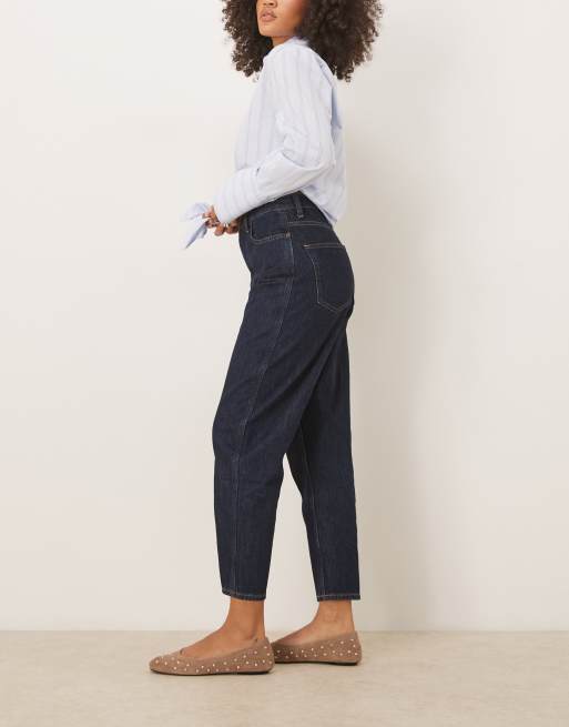 Polo Ralph Lauren Kelilah wash barrel leg tapered fit jeans in dark ...
