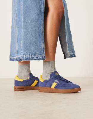 Polo Ralph Lauren – Marinblå och gula sneakers | ASOS