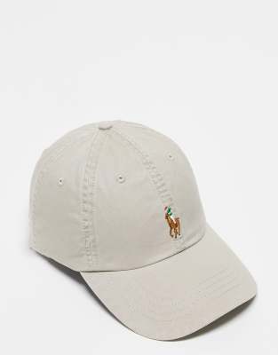 Polo Ralph Lauren multi icon logo twill baseball cap in tan | ASOS