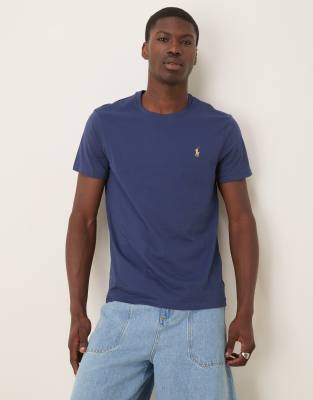 Polo Ralph Lauren - T-shirt blu navy slavato con icona del logo | ASOS
