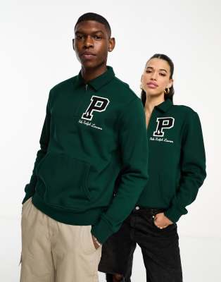 Polo Ralph Lauren x ASOS exclusive collab half zip with logo in green ...
