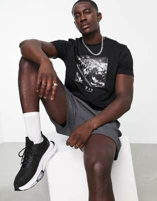 Pre London london leopard print t-shirt in black | ASOS