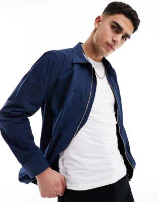 Pretty Green boston overshirt in navy | ASOS