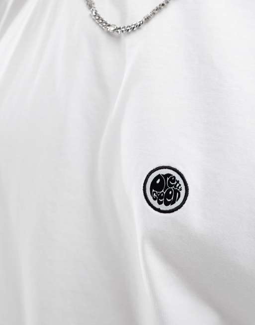 Pretty Green Hi Fi back print relaxed fit t-shirt in white | ASOS