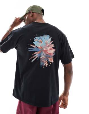 Pretty Green oversized t-shirt with distort back print in black | ASOS