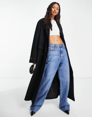 Pretty Lavish - Oversized jas met figuurnaden in zwart | ASOS