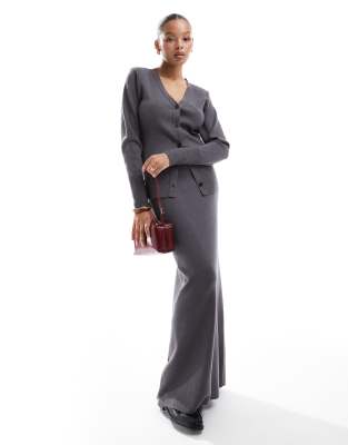 Pretty Lavish – Set aus Rippstrick in Anthrazit | ASOS