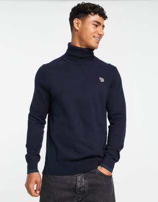 PS Paul Smith - Pull col roulé en maille - Bleu marine | ASOS