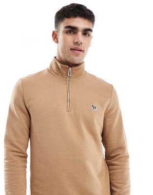 PS Paul Smith - Sweat avec col zippé et logo zèbre emblématique - Fauve ...