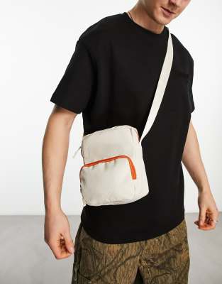 Public Desire Rio quilted phone pouch in stone and orange | ASOS