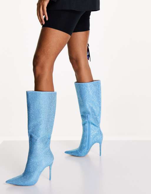 Pfand Bauern Ziel knee high boots blue laut Sympathisch speichern