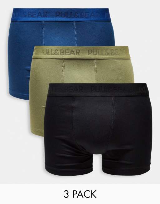 Pull&Bear 3 pack waistband boxers in multi | ASOS