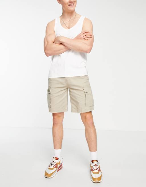 Pull&Bear basic cargo shorts in stone | ASOS