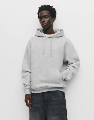 Pull&Bear - Basic hoodie in gemêleerd grijs | ASOS