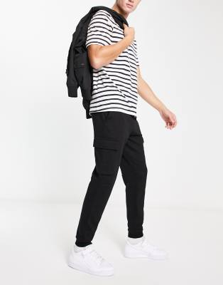 Pull&Bear cargo trackies in black | ASOS