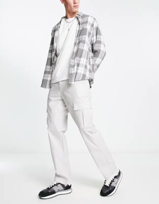 Pull&Bear - Cargobroek van ripstop in ecru | ASOS