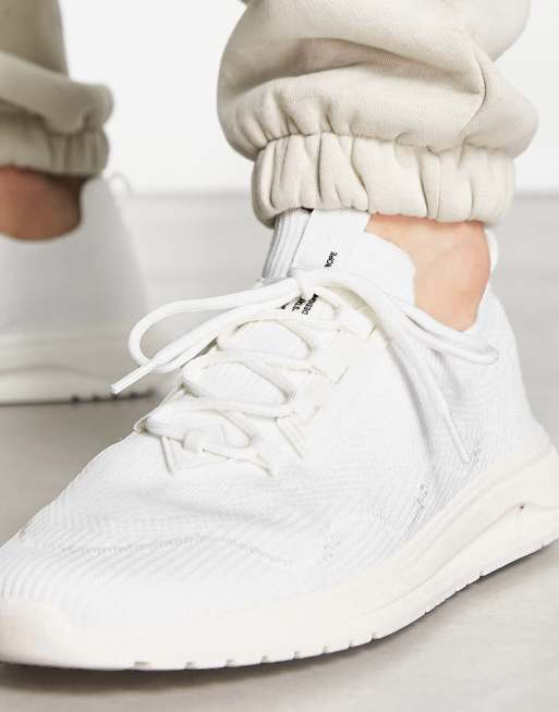 Pull&Bear knit racer trainer in white exclusive at ASOS | ASOS