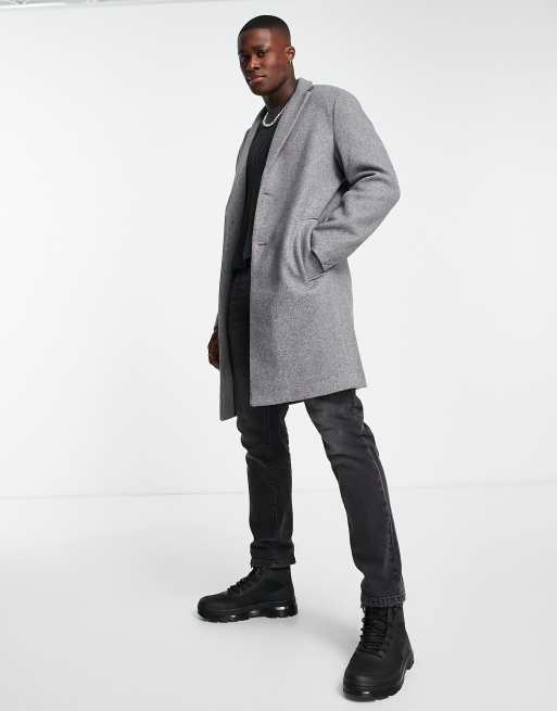 Pullandbear Mantel In Grau Aus Wollmischung Exklusiv Bei Asos Asos