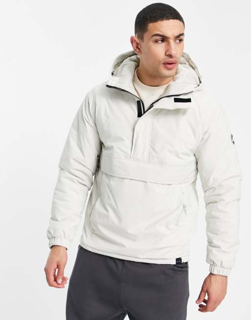 Pull&Bear overhead padded jacket in ecru | ASOS