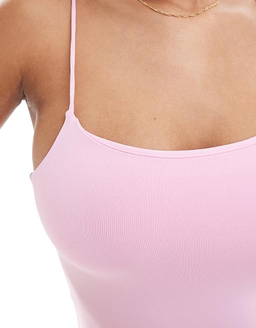 Pull&Bear polyamide strappy bodysuit in pink | ASOS Pull&Bear polyamide strappy bodysuit in pink | ASOS