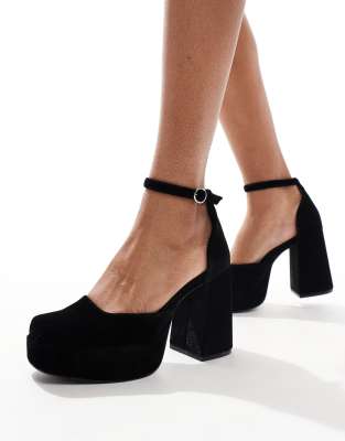 Pull&Bear - Sorte sko med plateauhæl | ASOS