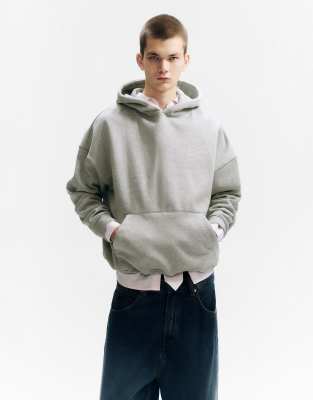 Pull&Bear Stwd barcelona hoodie in grey marl | ASOS