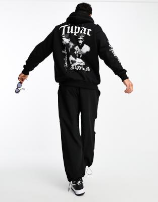 Pull&Bear - Sweat à capuche avec imprimé Tupac All Eyes On Me - Noir | ASOS
