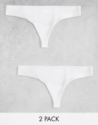 Puma 2 pack seamless thongs in white | ASOS