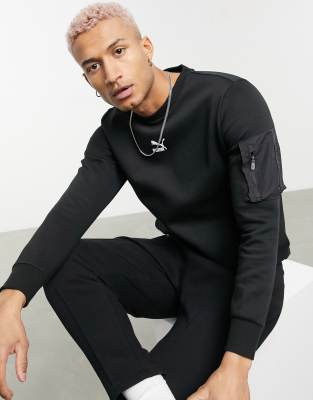 Puma Avenir crew sweatshirt in black | ASOS