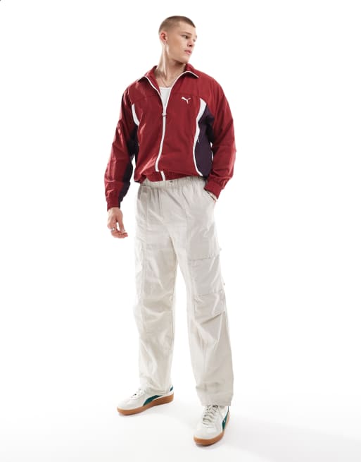 Burgundy puma tracksuit store