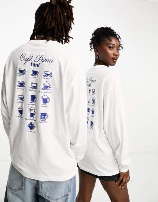 Puma Classics Cafe long sleeve t-shirt in white | ASOS