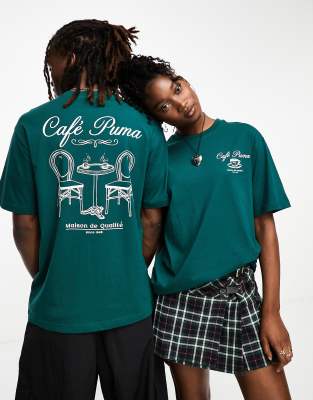 Puma Classics Cafe t-shirt in green | ASOS