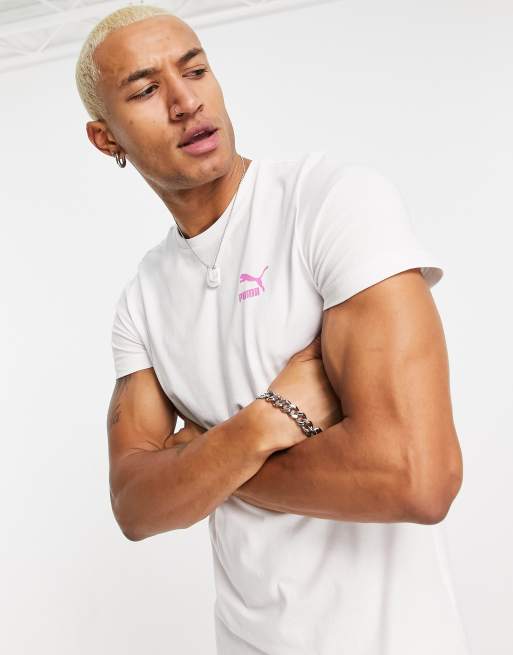 Puma Classics pop logo t-shirt in white | ASOS