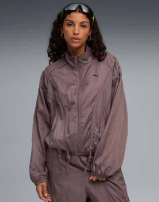 Puma Dare to oversized woven jacket in purple in raisin | ASOS