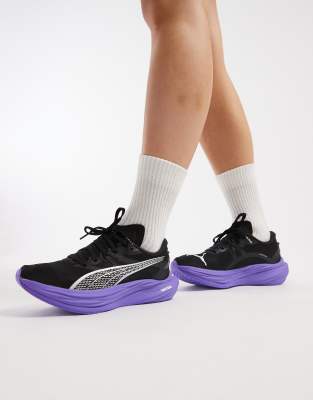PUMA Deviate Nitro 3 trainers in black and purple | ASOS