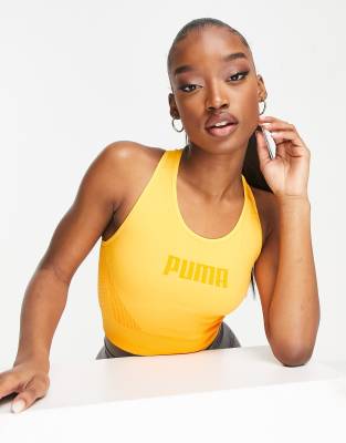 Puma Evoknit Bra Top In Yellow | ModeSens
