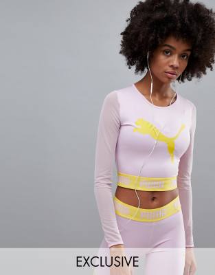 Puma Exclusive To ASOS Active Long Sleeve Mesh Top In Lilac | ASOS