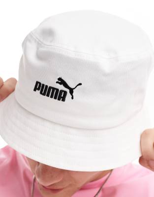 Puma logo bucket hat in white | ASOS