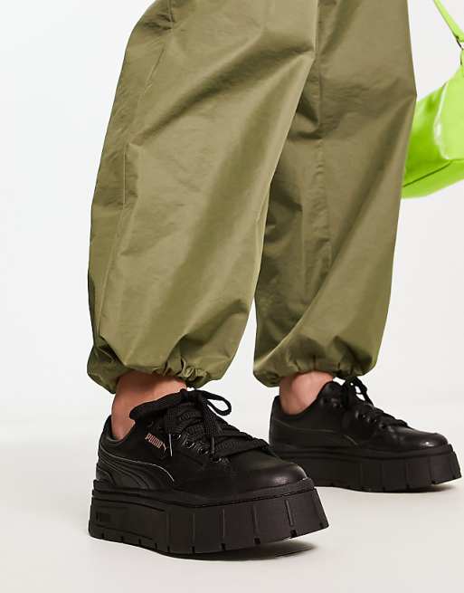 Puma Mayze Stack trainers in black | ASOS Puma Mayze Stack trainers in black | ASOS
