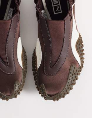 Puma Mostro Move satin trainers in chocolate brown | ASOS