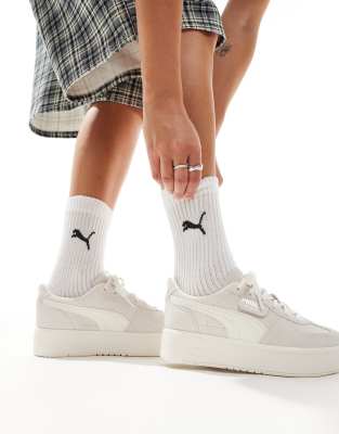 PUMA Palermo Platform sneakers in triple white | ASOS