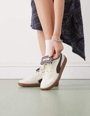PUMA Palermo Premium sneakers in off white & plum | ASOS