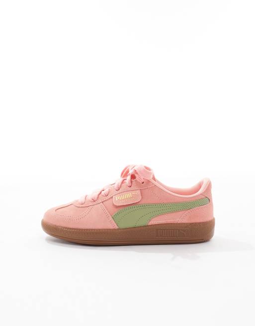 PUMA Palermo sneakers in pink & green | ASOS