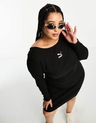 PUMA Plus Classics ribbed bodycon dress in black | ASOS