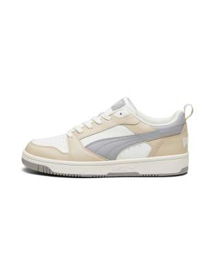 Puma Rebound v6 Low trainer in warm white, concrete grey, granola and ...